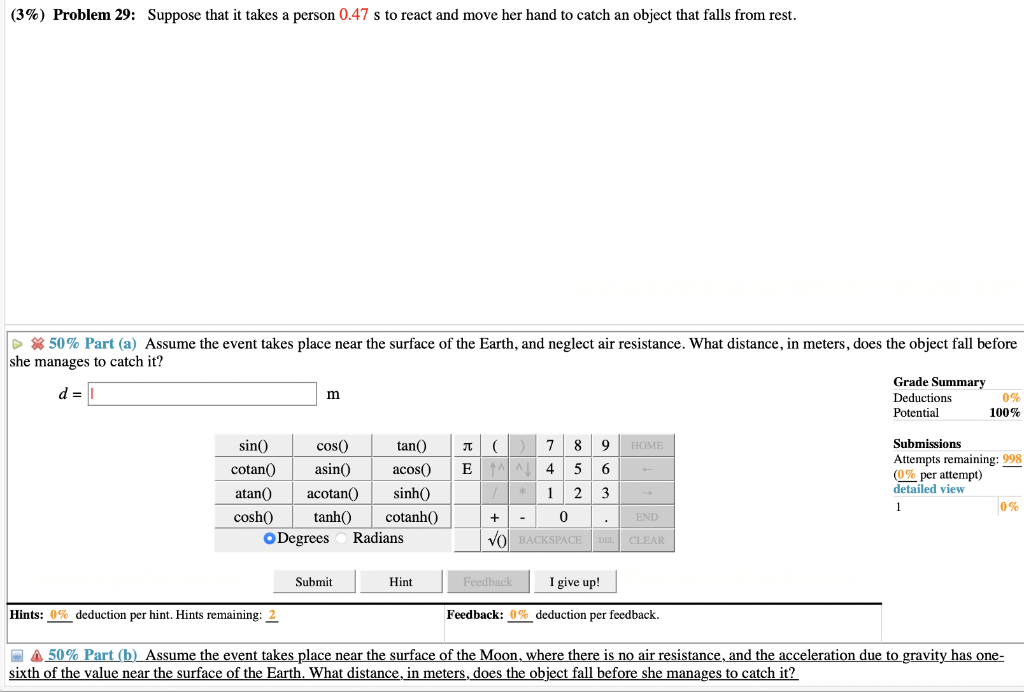 Solved (3\%) Problem 29: Suppose that it takes a person 0.47 | Chegg.com