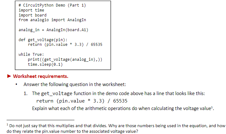 Solved \# CircuitPython Demo (Part 1) import time import | Chegg.com