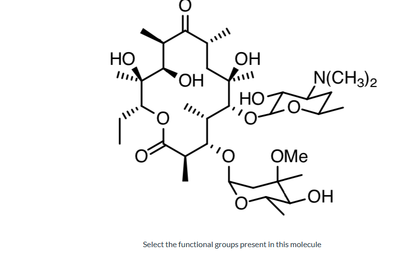 Solved НО ОН ОН N(CH3)2 НО 2017 OMe ОН Select the functional | Chegg.com