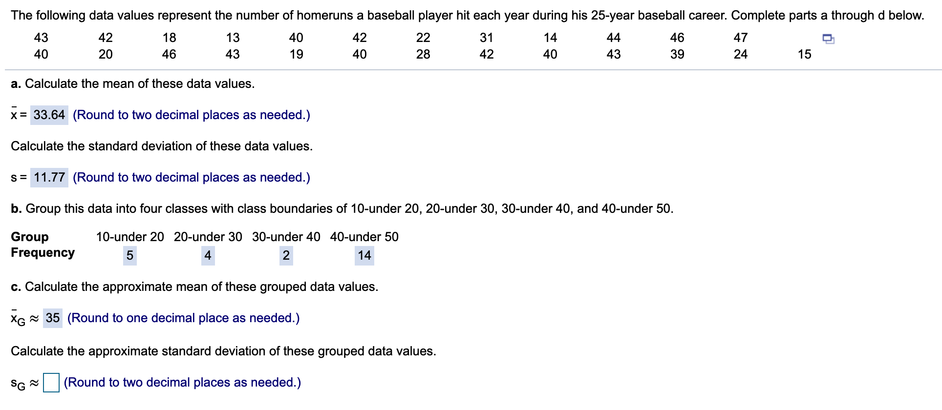 Solved The following data values represent the number of | Chegg.com