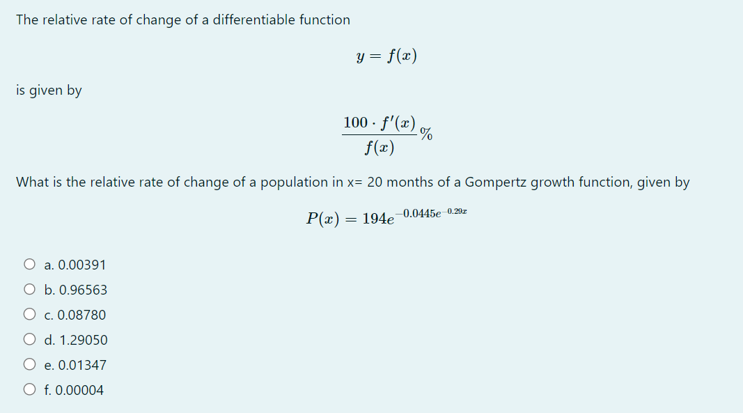 Solved The relative rate of change of a differentiable | Chegg.com