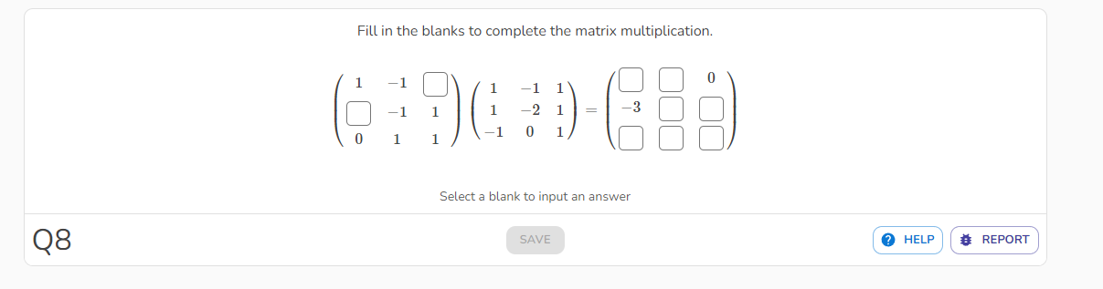 Solved Fill in the blanks to complete the matrix | Chegg.com