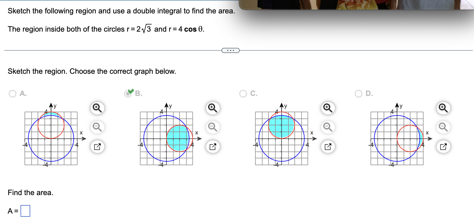 Solved Sketch the following region and use a double integral | Chegg.com