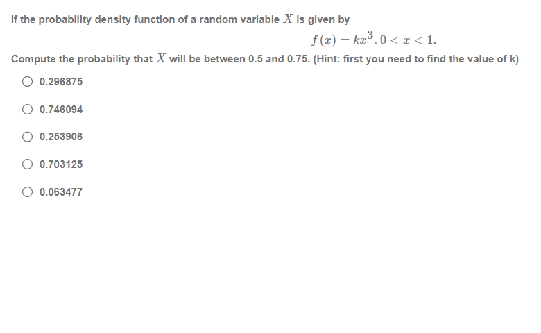 Solved If the probability density function of a random | Chegg.com