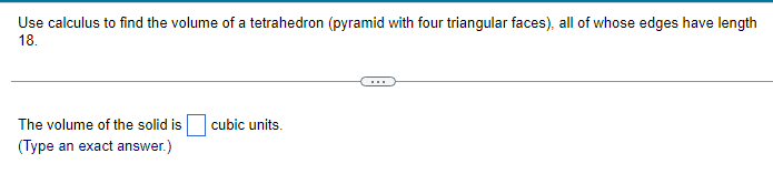 Solved Use calculus to find the volume of a tetrahedron | Chegg.com