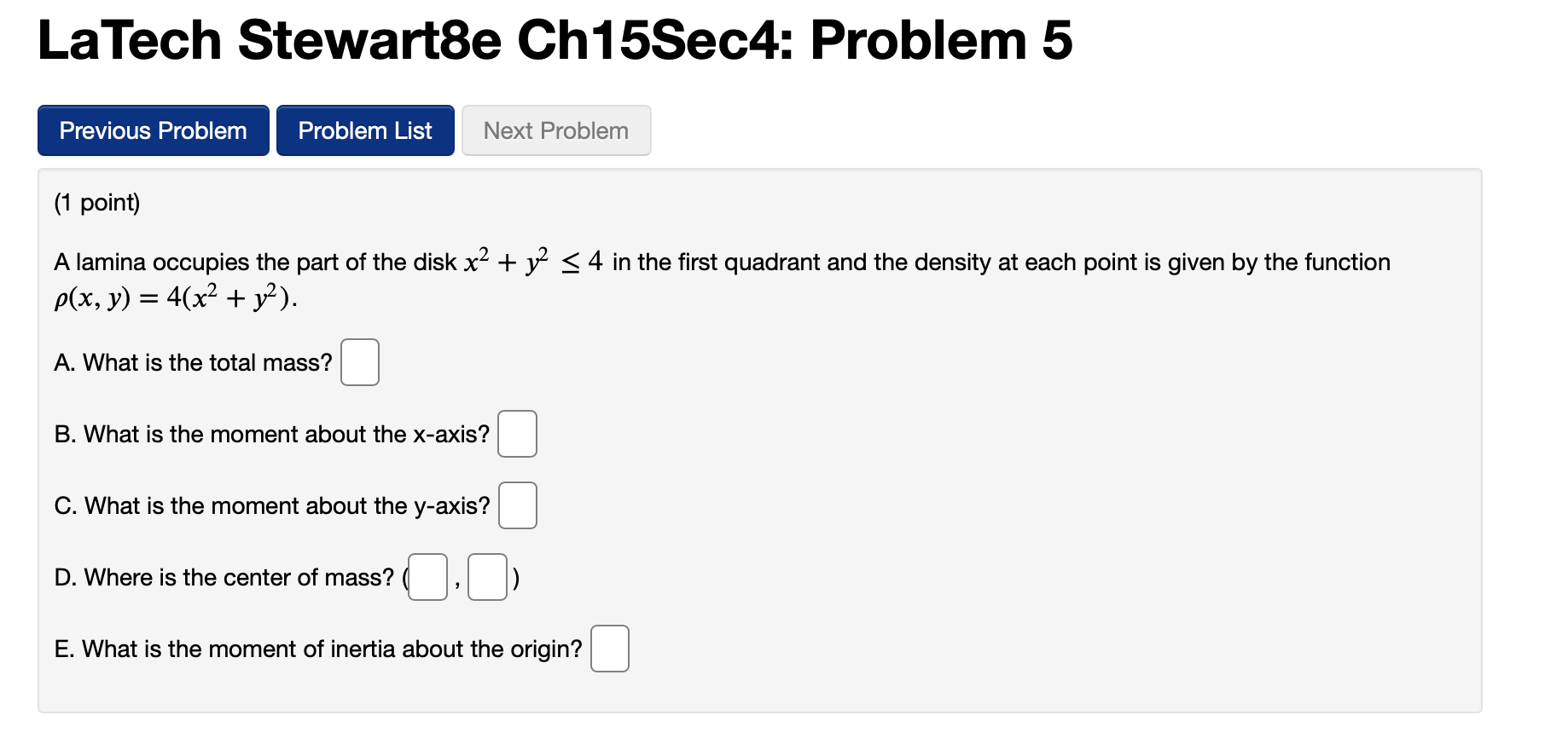 Solved LaTech Stewart8e Ch15Sec4: Problem 5 Previous Problem | Chegg.com