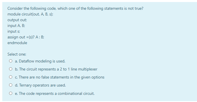 Solved Consider the following code, which one of the | Chegg.com
