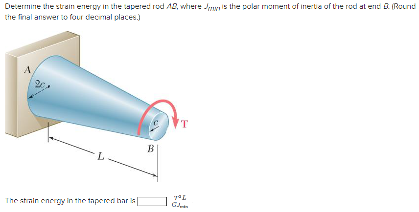 Solved Determine the strain energy in the tapered rod AB, | Chegg.com