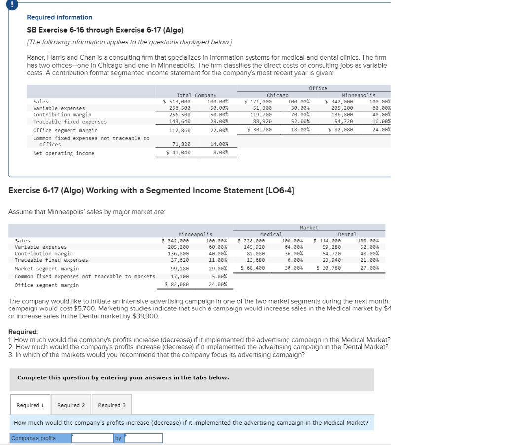Solved Required information SB Exercise 6-16 through | Chegg.com