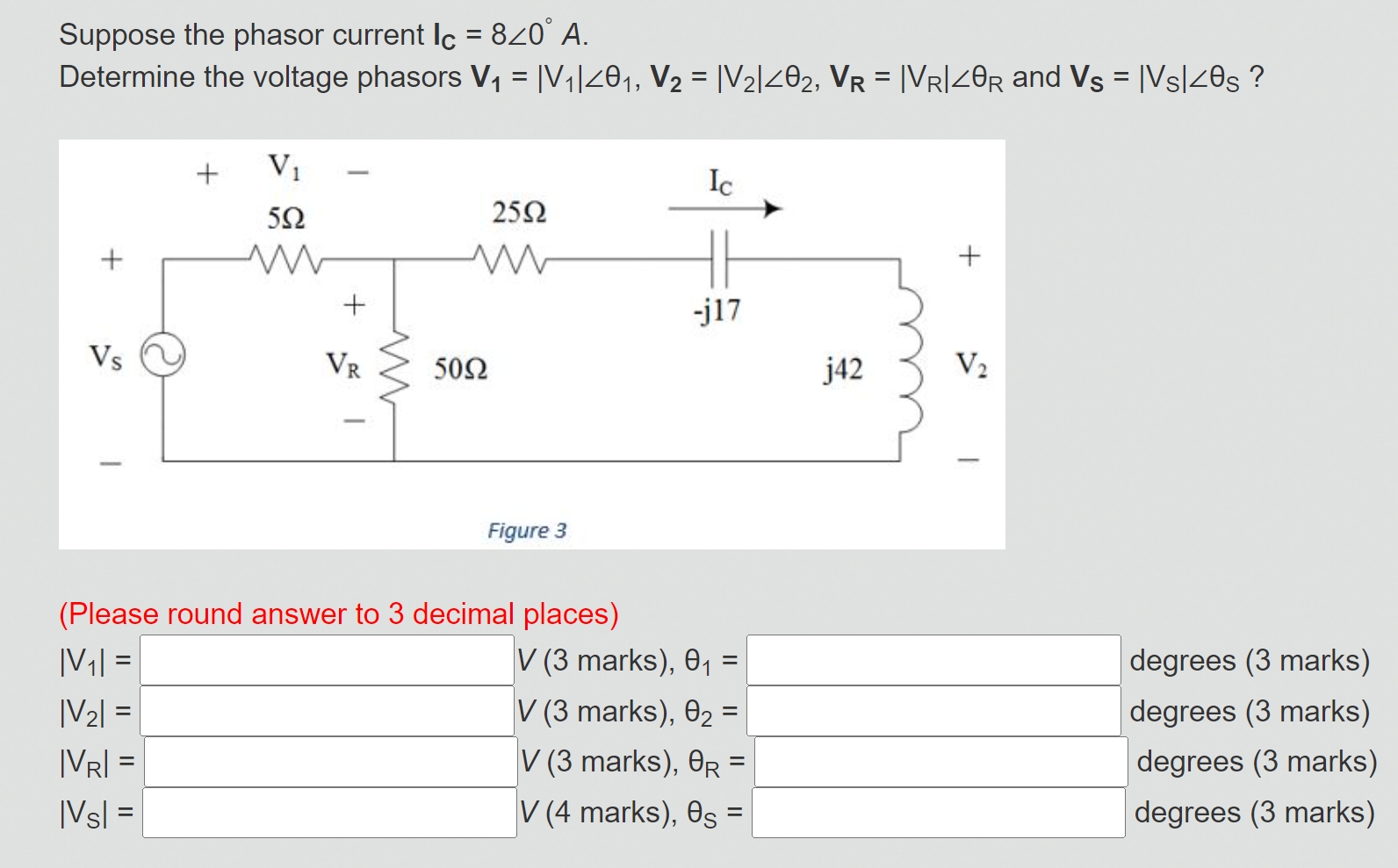 Solved Question 3Suppose the phasor current IC = 8\angle | Chegg.com