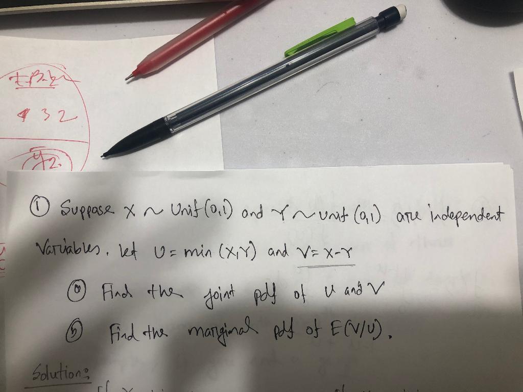 Solved (1) Suppose X∼ Unif (0,1) and Y∼ unit (0,1) are | Chegg.com