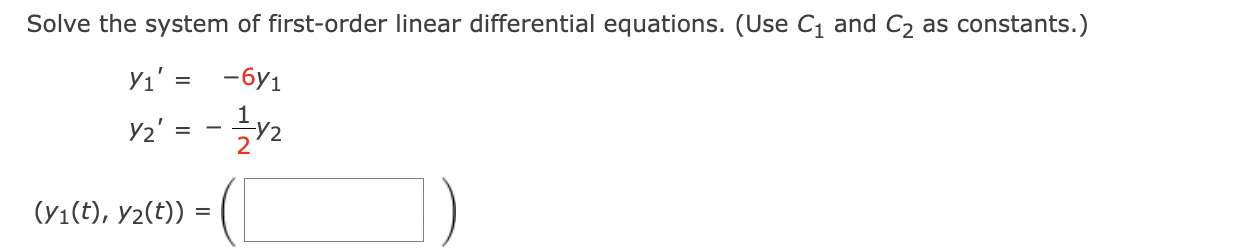 Solved Solve the system of first-order linear differential | Chegg.com