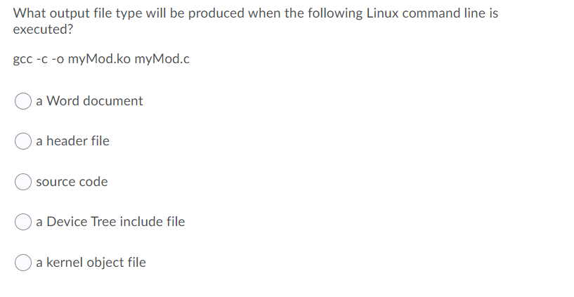Solved What output file type will be produced when the | Chegg.com