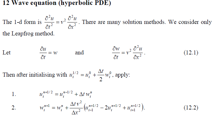 12 Wave equation (hyperbolic PDE) ou 12 There are | Chegg.com