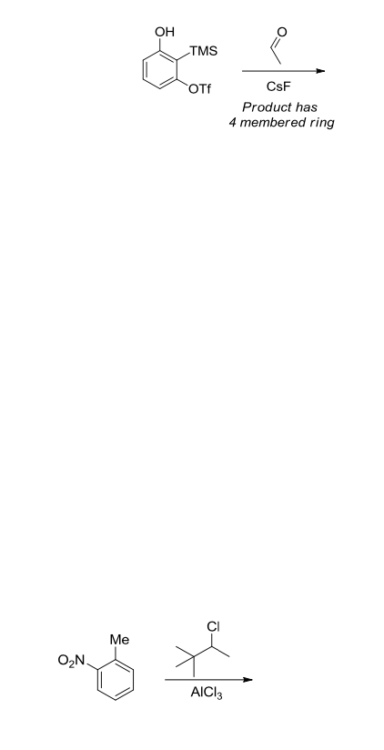 Solved TMS TMS OTf CsF CSF TMS от CsF Product has 4 | Chegg.com