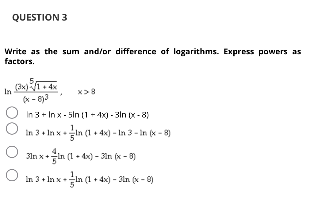 Solved Write as the sum and/or difference of logarithms. | Chegg.com Solved Write as the sum and/or difference of logarithms. | Chegg.com