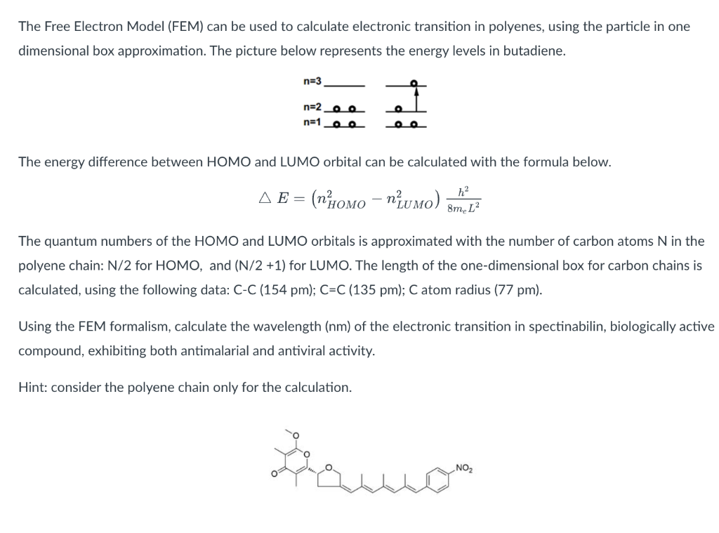 [Solved]: The Free Electron Model (FEM) can be used to cal