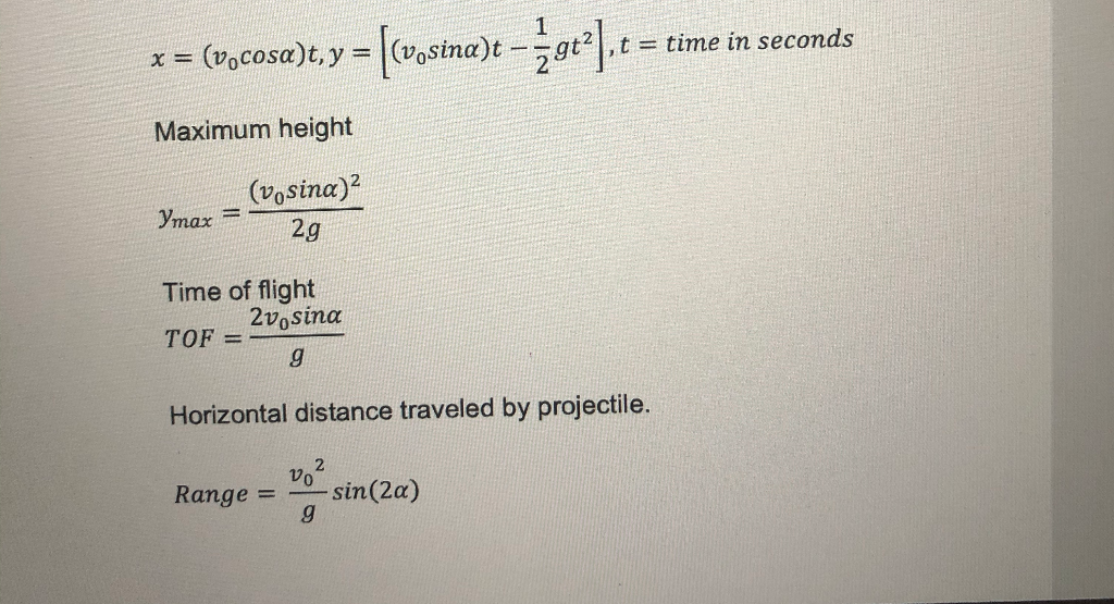 Solved Build a computer model of a projectile that is fired | Chegg.com