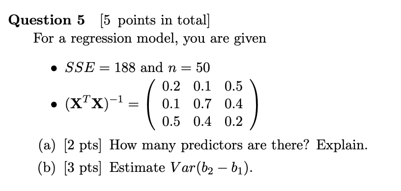Solved These are some problems in regression analysis, and I | Chegg.com