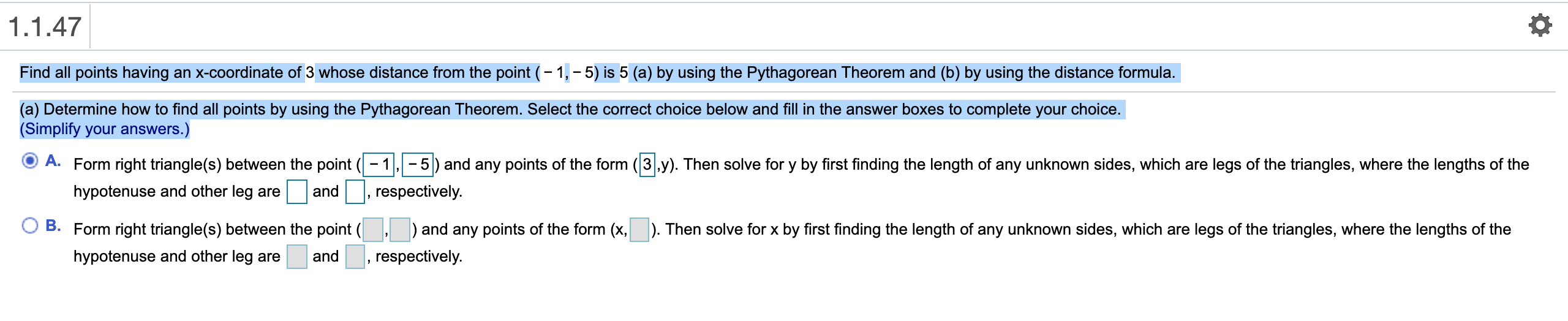 Solved 1.1.47 Find all points having an x-coordinate of 3 | Chegg.com