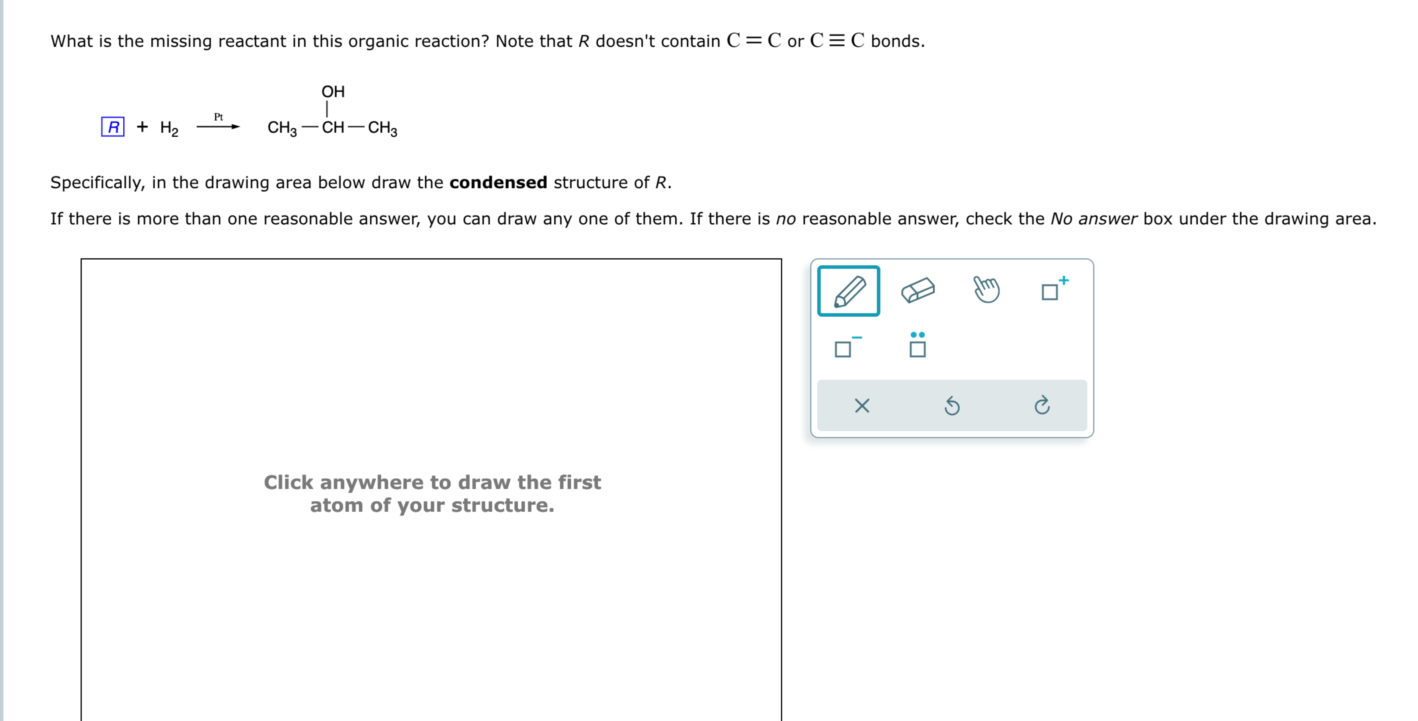 Solved What is the missing reactant in this organic | Chegg.com