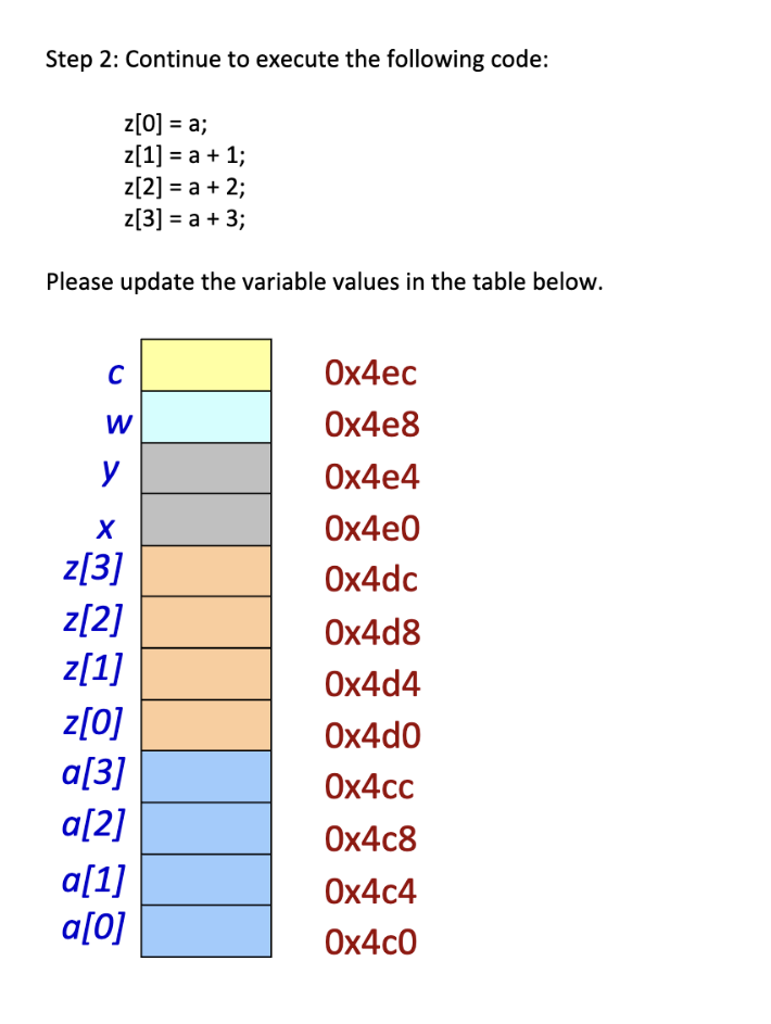 Solved 5. (26 pts) If we have the following piece of code: | Chegg.com