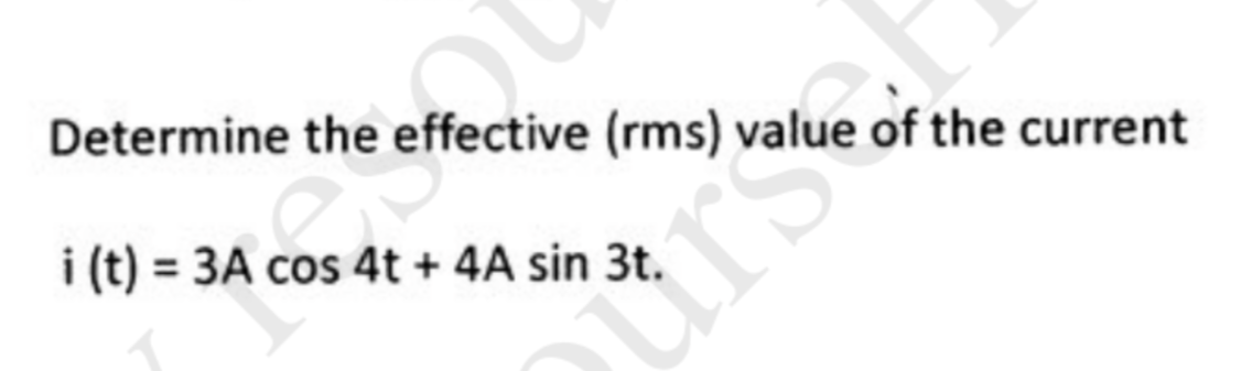 Solved Determine the effective (rms) value of the current i | Chegg.com