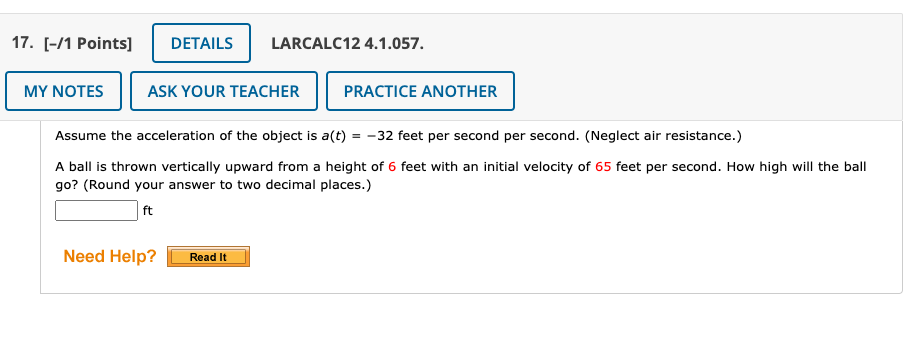 Solved Assume the acceleration of the object is a(t)=−32 | Chegg.com