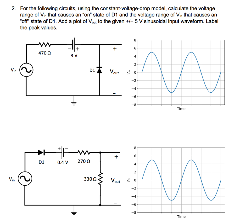 Solved 2. For the following circuits, using the | Chegg.com