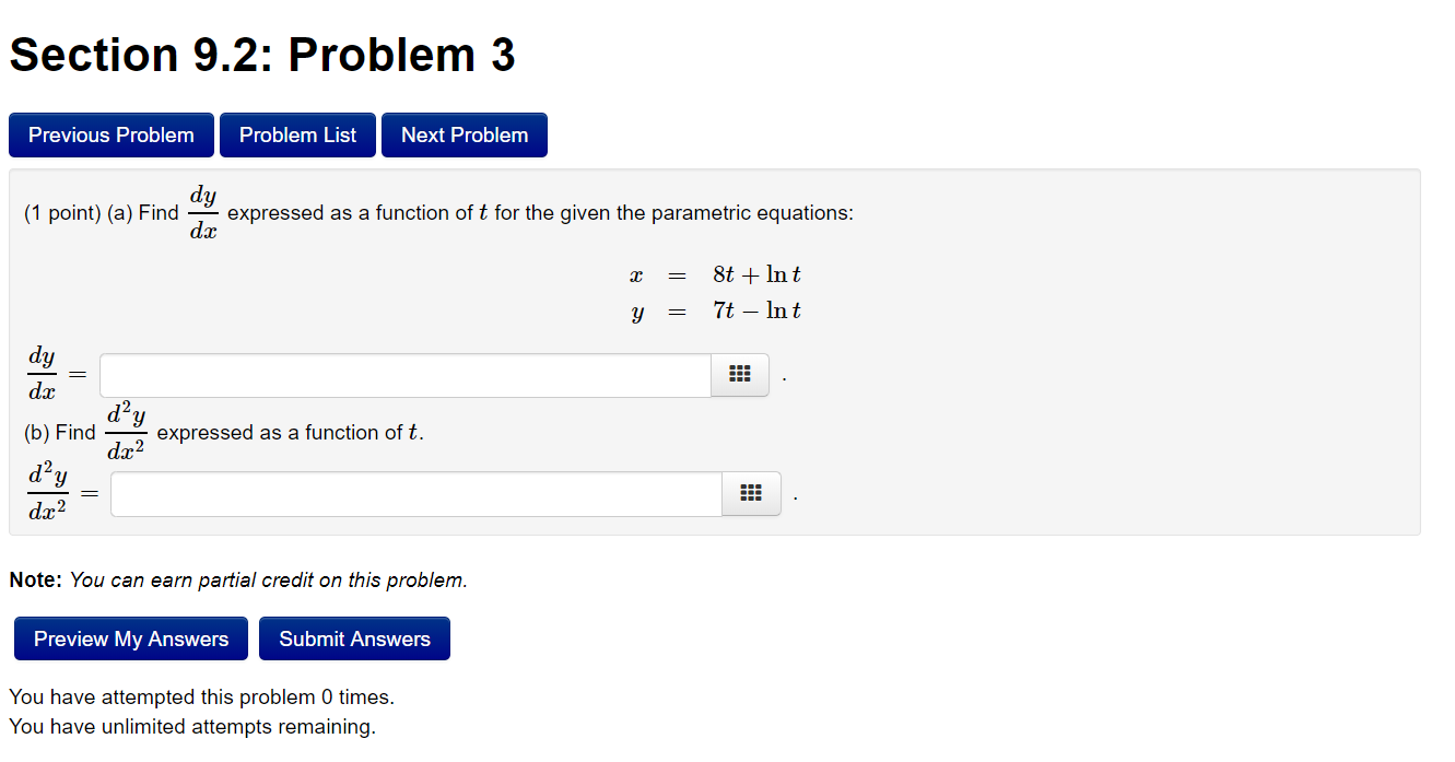 Solved Section 9.2: Problem 3 Previous Problem Problem List | Chegg.com