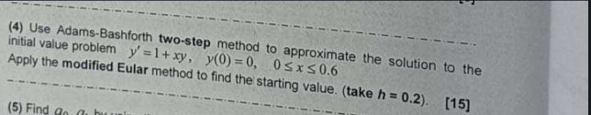 Solved 4 ﻿use Adams Bashforth Two Step Method To 8168
