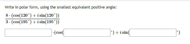 Solved Write in polar form, using the smallest equivalent | Chegg.com