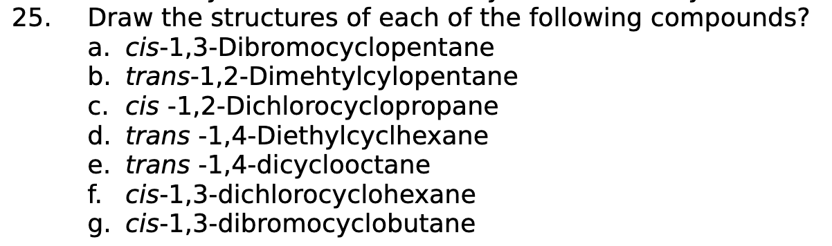 Solved Draw the structures of each of the following | Chegg.com