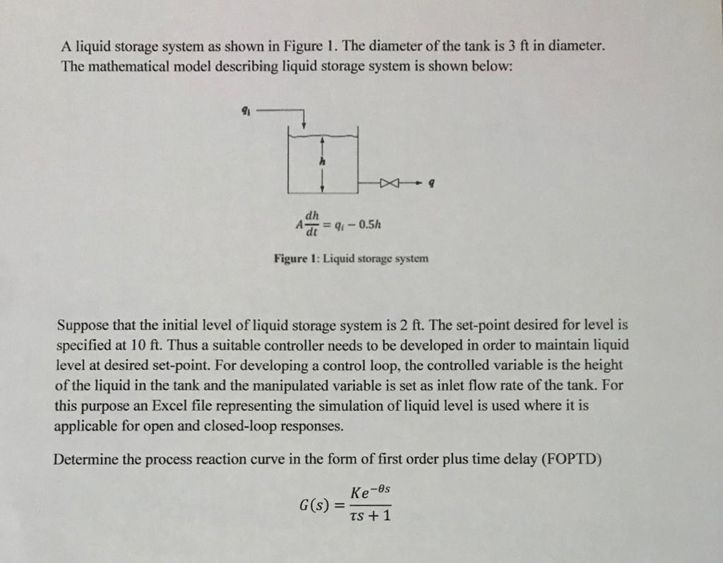 A liquid storage system as shown in Figure 1. The | Chegg.com