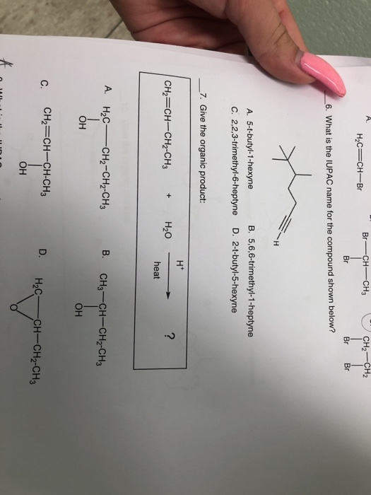 Solved Br CH-CH3 CH2-CH2 6. What is the IUPAC name for the | Chegg.com