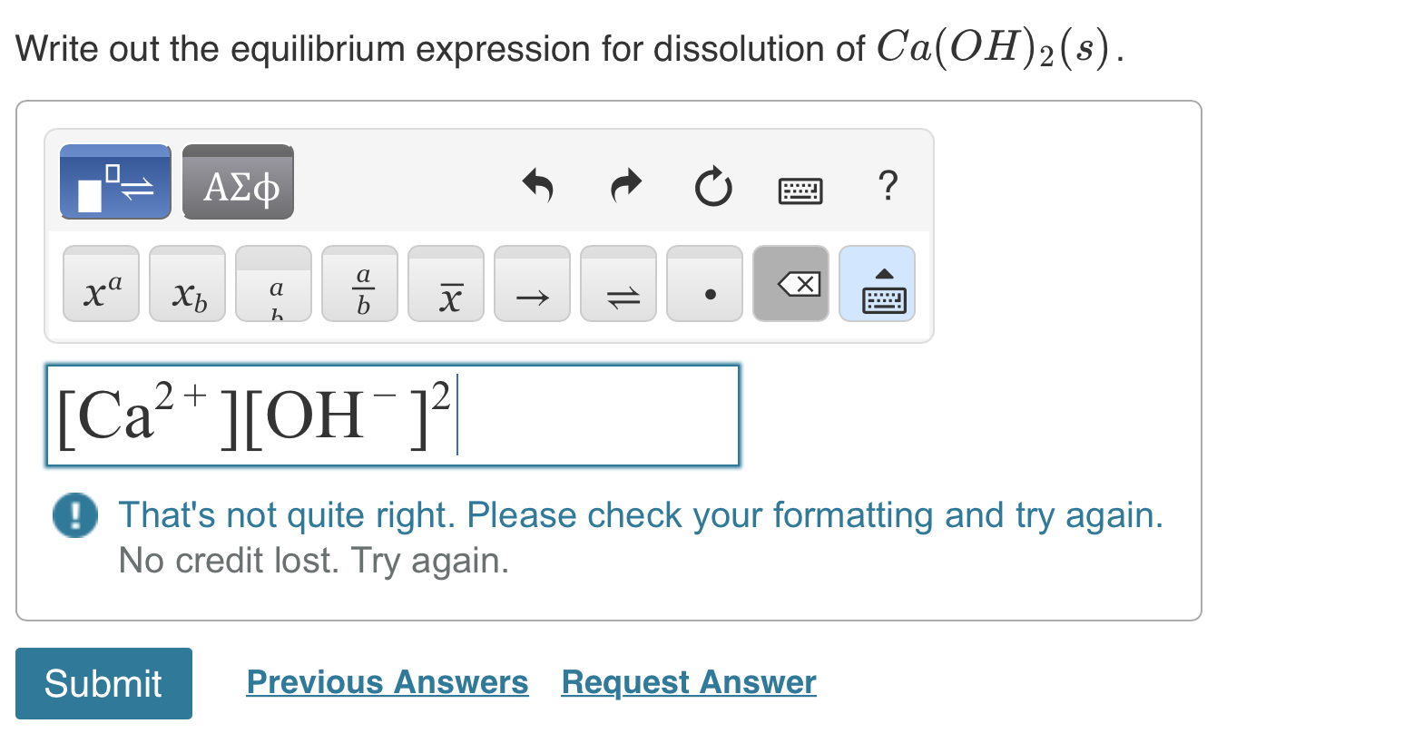 Solved Write out the equilibrium expression for dissolution | Chegg.com