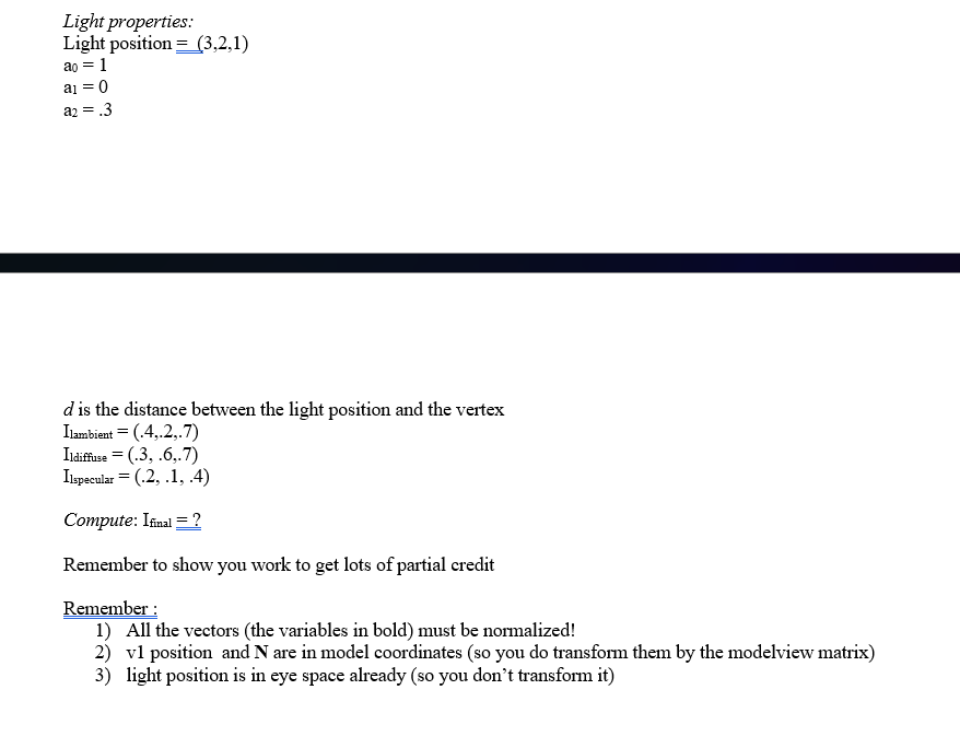Solved HW 3: Lighting 15 pts The purpose of this homework | Chegg.com