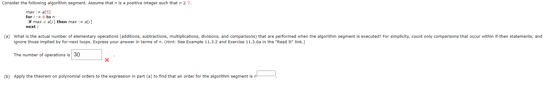 Solved Consider the following algorithm segment. Assume that | Chegg.com