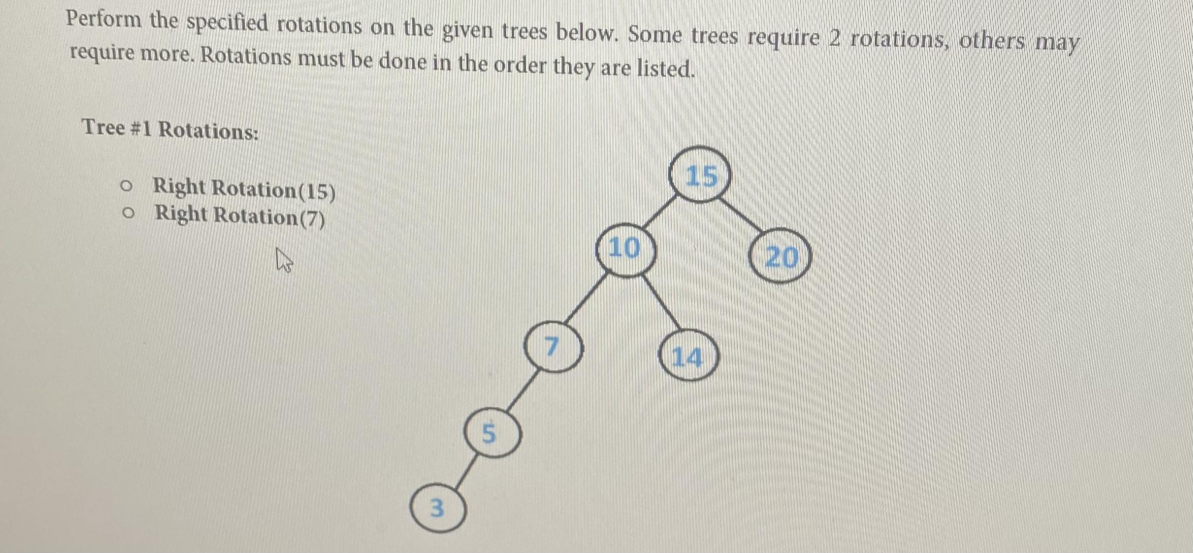 Solved Perform the specified rotations on the given trees | Chegg.com