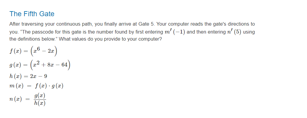 Solved The Fifth GateAfter traversing your continuous path, | Chegg.com