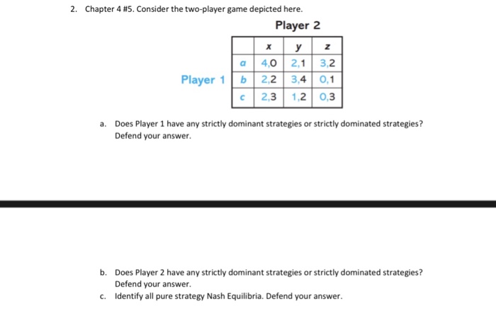 Solved 2, Chapter 4 #5. Consider the two-player game | Chegg.com