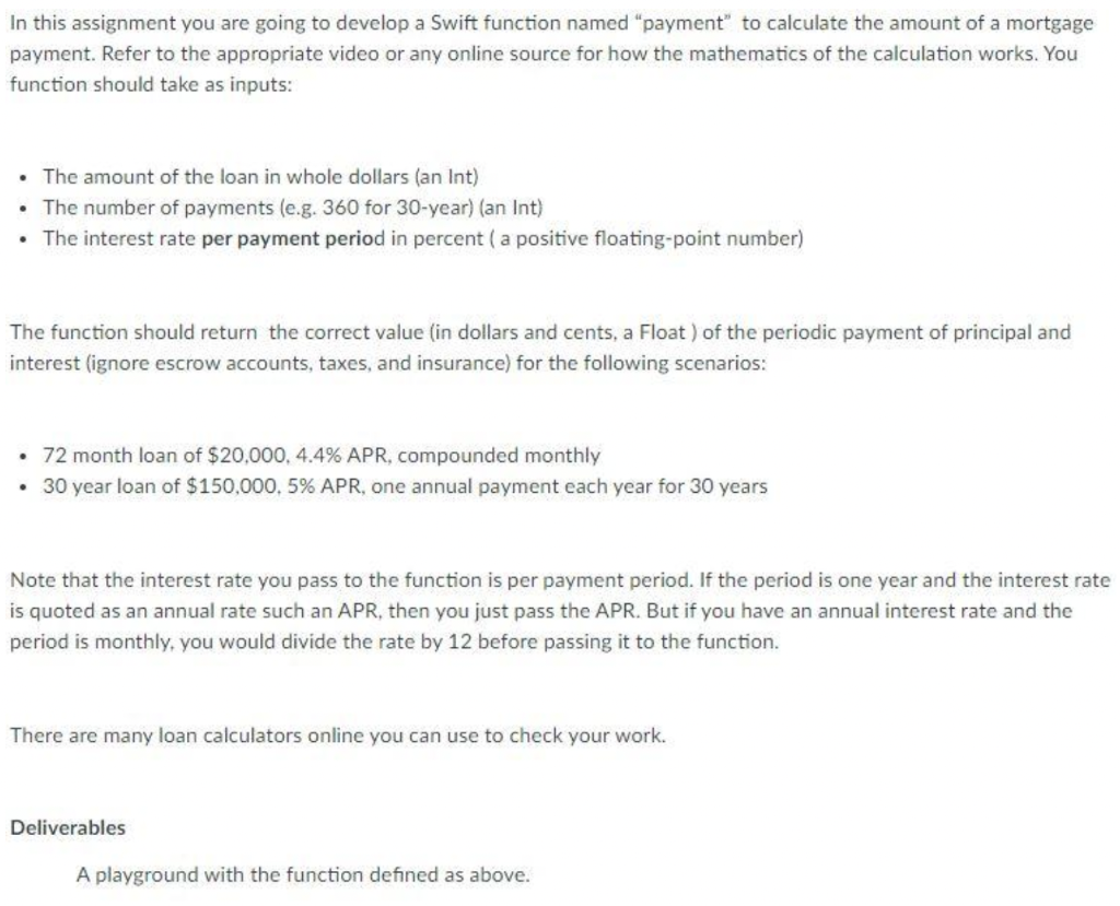 Solved In this assignment you are going to develop a Swift | Chegg.com