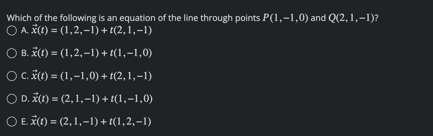Solved Which of the following is an equation of the line | Chegg.com