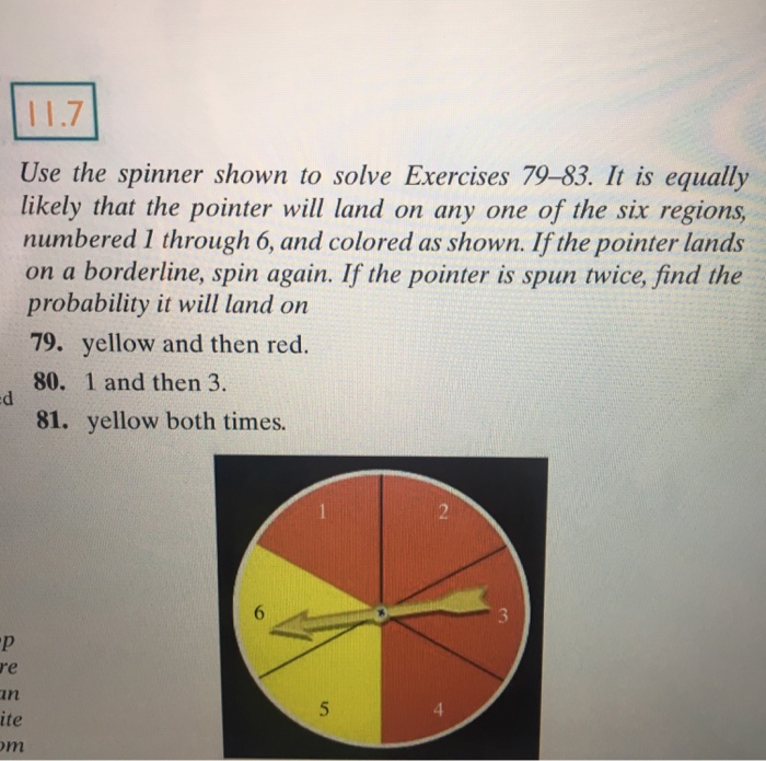 Solved 11.7 Use the spinner shown to solve Exercises 79-83. | Chegg.com