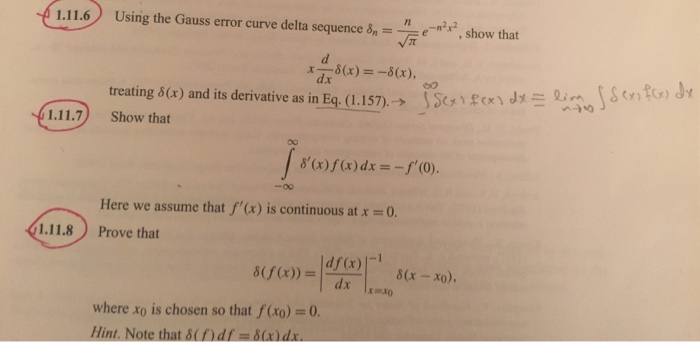 Solved Using the Gauss error curve delta sequence delta_n = | Chegg.com