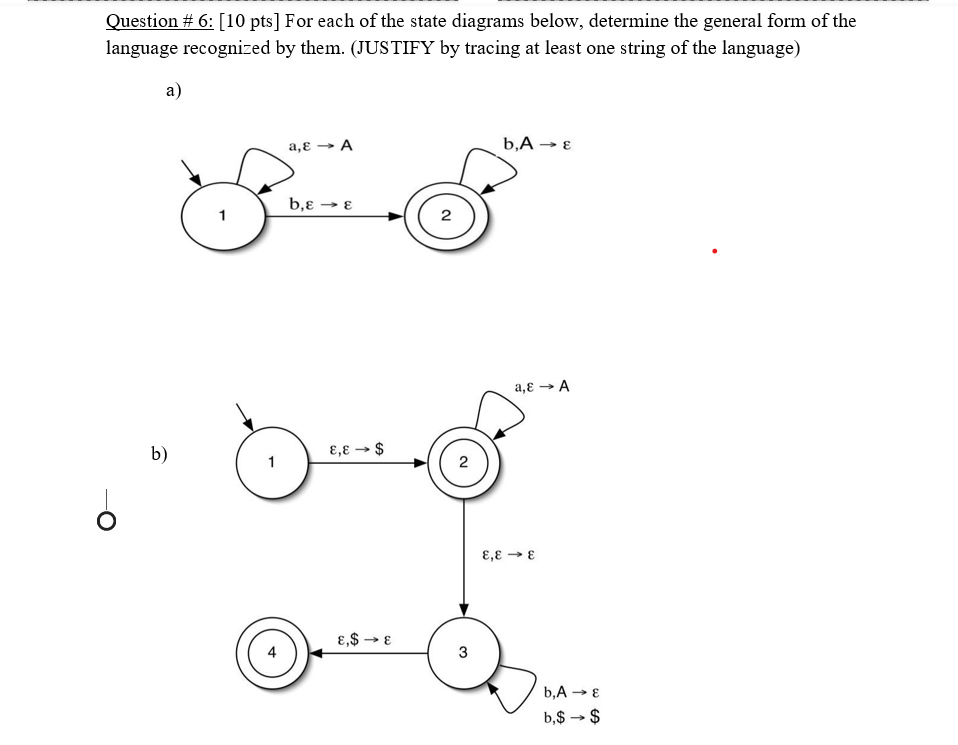 Solved Question \# 6: [10 pts] For each of the state | Chegg.com