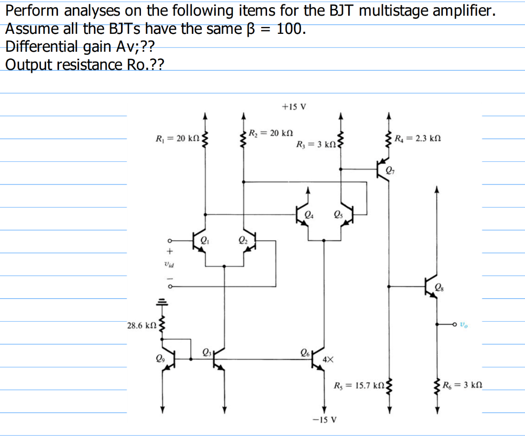 Solved Perform analyses on the following items for the BJT | Chegg.com