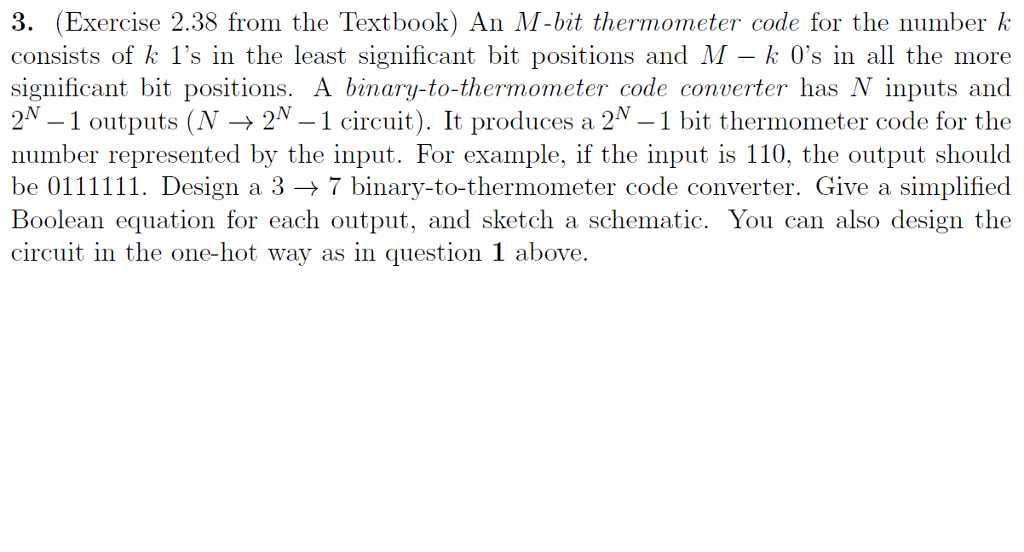 Solved 3. (Exercise 2.38 from the Textbook) An M-bit | Chegg.com