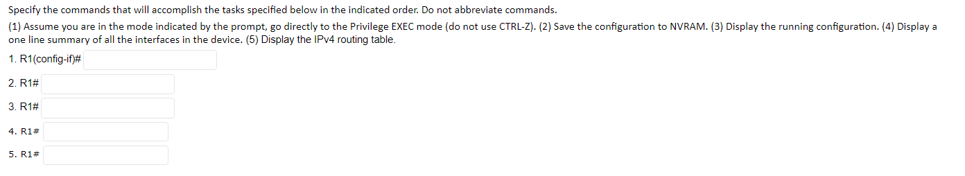 Solved Specify the commands that will accomplish the tasks | Chegg.com
