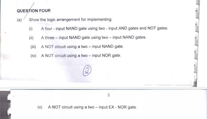 Solved QUESTION FOUR (a) Show the logic arrangement for | Chegg.com